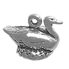 Sterling Silver Goose a Laying Charm; Sunwest Silver Co Inc