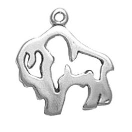 Sterling Silver Buffalo Charm Made in USA - LP1970