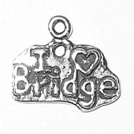 Sterling Silver I Heart Bridge Charm