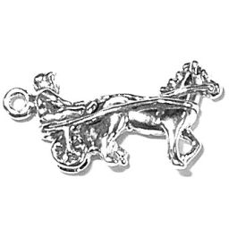 Sterling Silver Horse Racer, Harness Charm; Sunwest Silver Co Inc