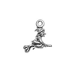 Sterling Silver Witch on Broom Charm; Sunwest Silver Co Inc