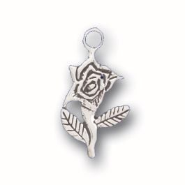 Sterling Silver Rose Charm; Sunwest Silver Co Inc