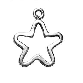 Sterling Silver Star, Open Charm