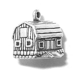 Sterling Silver Barn Charm Made in USA