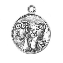 Sterling Silver Gemini Charm; Sunwest Silver Co Inc