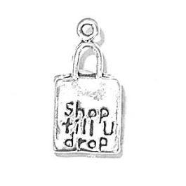 Sterling Silver Shopping Bag Charm; Sunwest Silver Co Inc