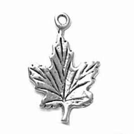 Sterling Silver Maple Leaf Charm; Sunwest Silver Co Inc