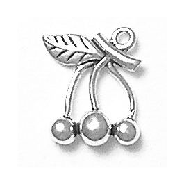 Sterling Silver Cherries Charm; Sunwest Silver Co Inc