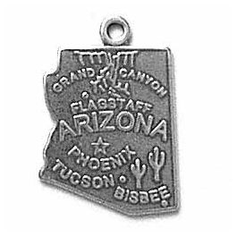 Sterling Silver Arizona state charm; Sunwest Silver Co., Inc.