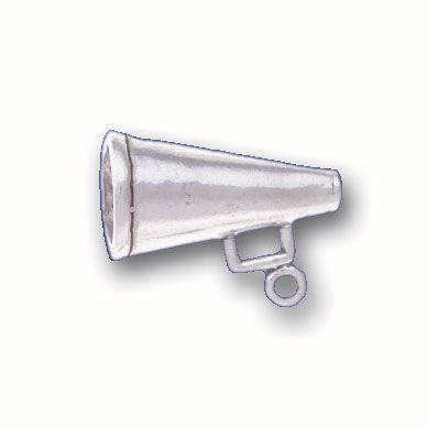 Sterling Silver 3D Megaphone Charm Made in USA - LP2795