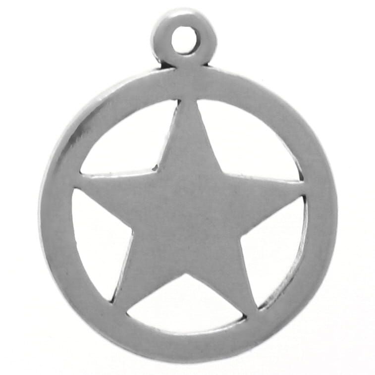 Sterling Silver Texas Ranger Badge Charm; Sunwest Silver Co Inc - LP1701